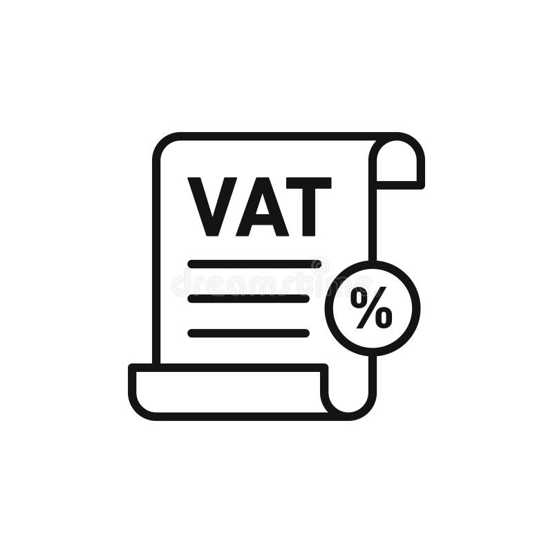 VAT Taxes Icon Symbol on White Background Stock Vector - Illustration ...
