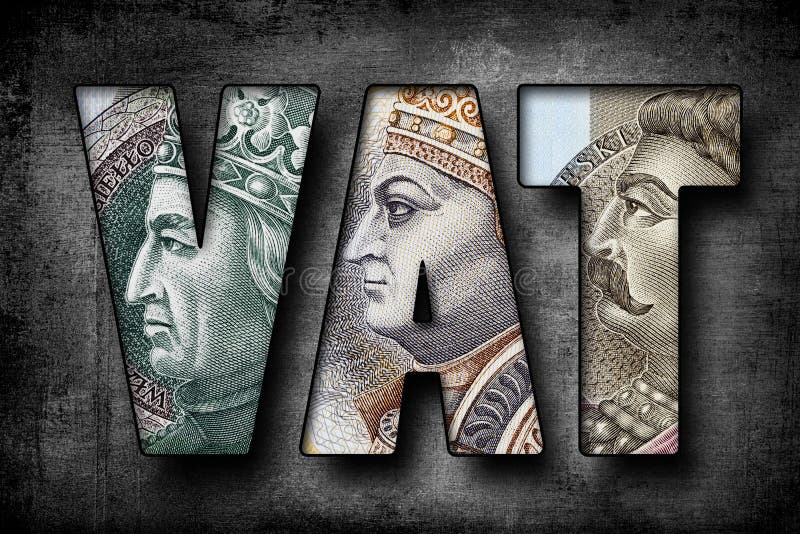 VAT Text Made of Polish Banknotes Stock Illustration - Illustration of ...