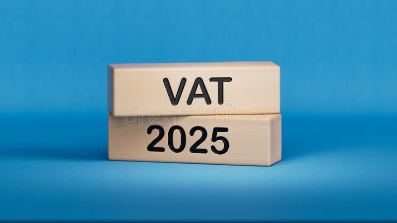 VAT 2025 on Wooden Cubes. VAT 2025 - Phrase from Wooden Blocks with ...