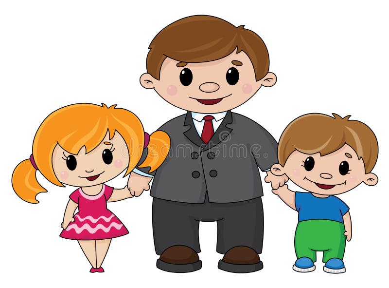 Vater mit Kindern vektor abbildung. Illustration von mann - 54249956