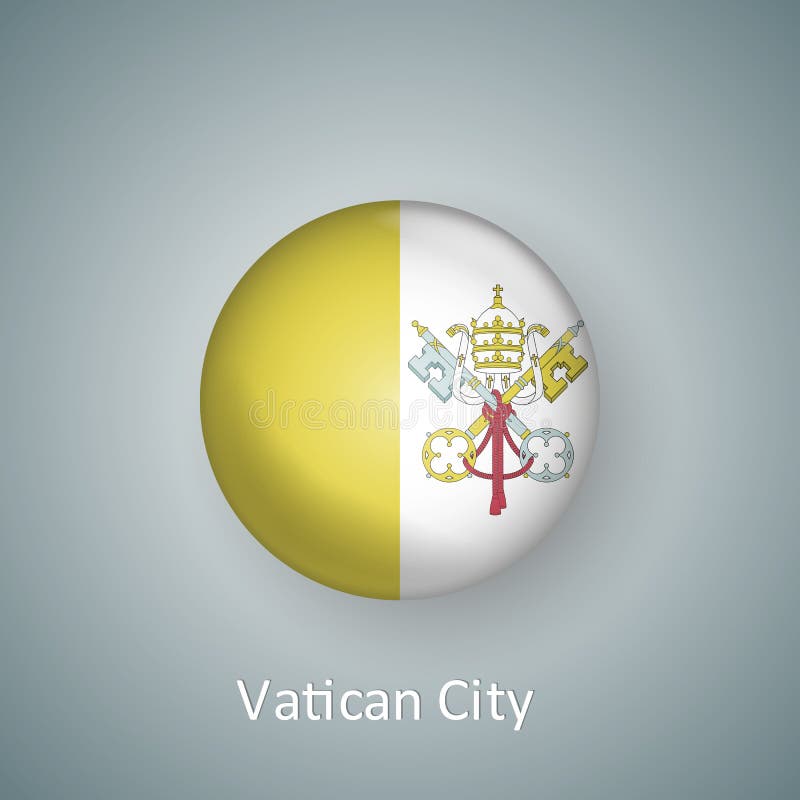 Vatican City Flag Icon Circle 3d Gradient Isolated Stock Illustration ...