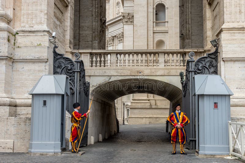 Vatican City, Italy - 23 June 2018: the Army Security Guard in Vatican ...