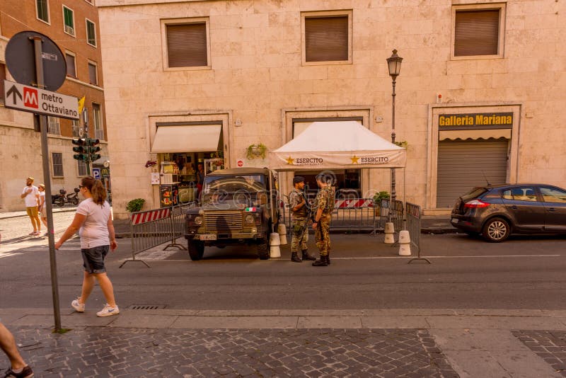 Vatican Security Guard Man at Street Daytime Rome Italy 2013 Editorial ...