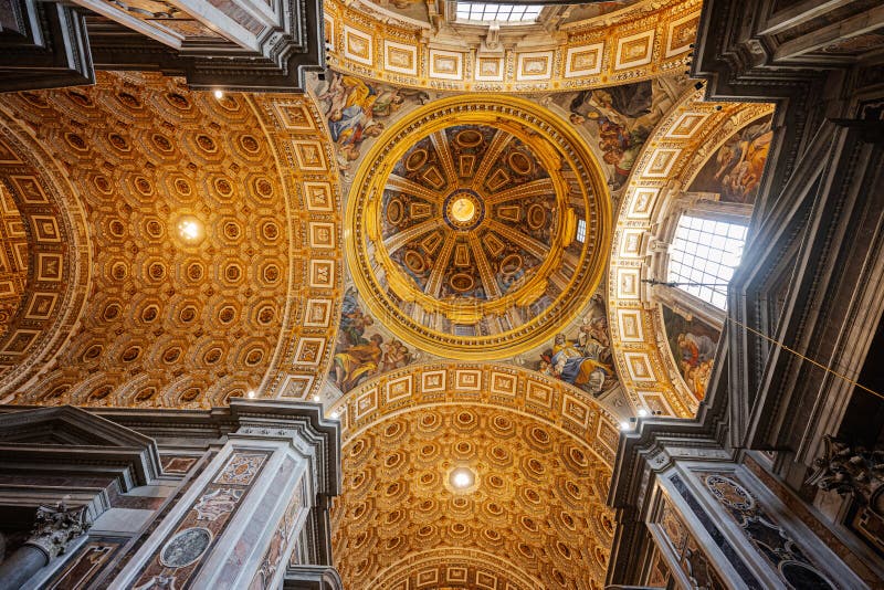 Vatican City, July 22, 2022: Interior of the St. Peter Basilica ...