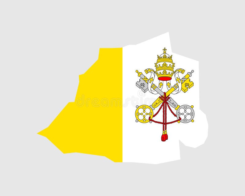 Vatican City Flag Map. Map of the Vatican City State Country Banner ...