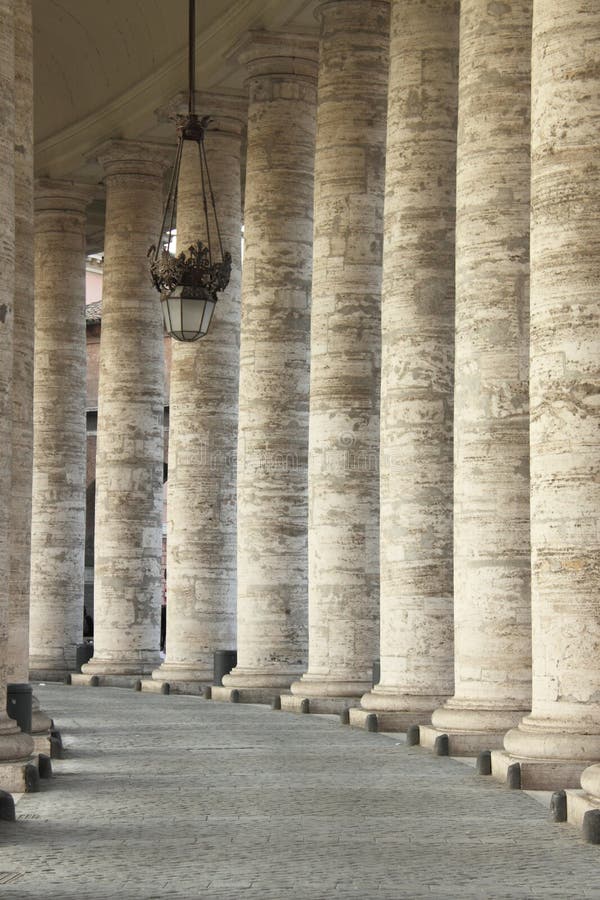 Vatican colonnade stock image. Image of destination, hanging - 13502731
