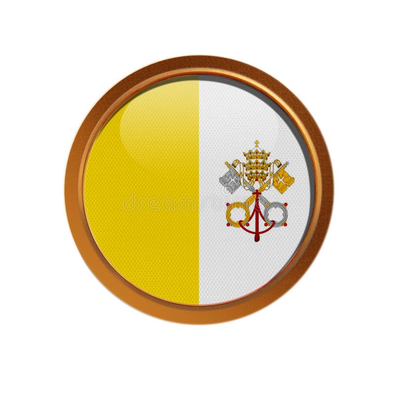 Vatican Flag in the Golden Frame Stock Illustration - Illustration of ...