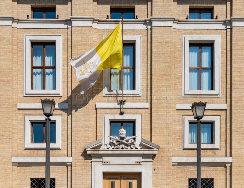 Vatican Flag stock image. Image of waving, facade, roma - 244664619
