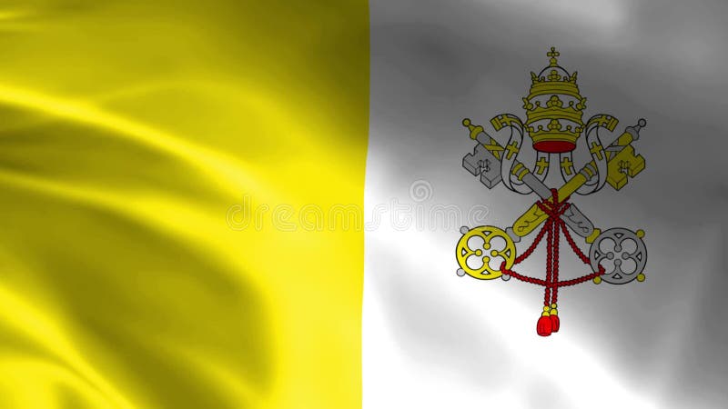Vatican Flag in the Wind. Detailed Fabric Texture Stock Video - Video ...