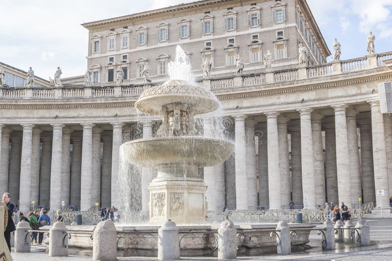Vatican Fountain stock image. Image of catholic, religious - 87314527
