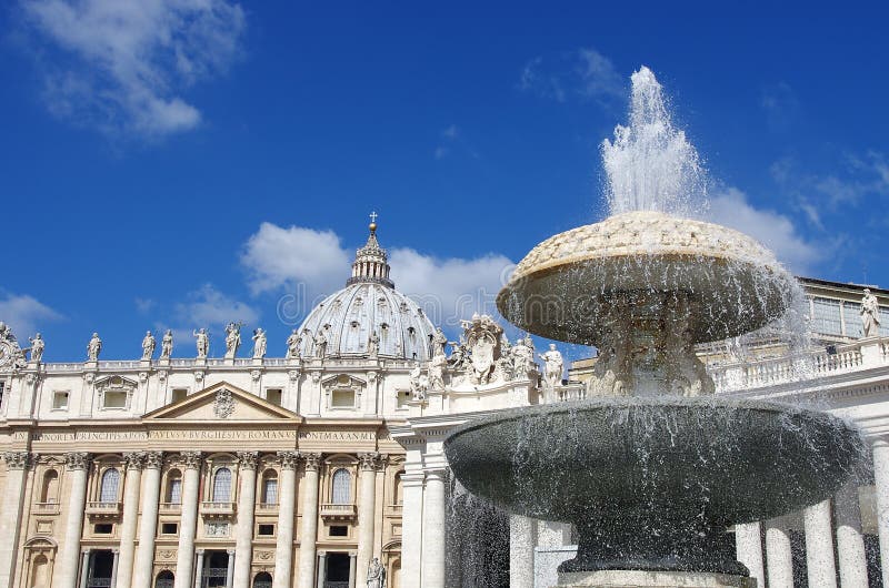Vatican Fountain stock image. Image of catholic, religious - 87314527