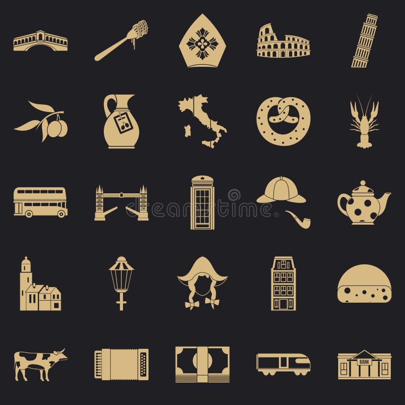 Vatican Icons Set, Simple Style Stock Vector - Illustration of europe ...