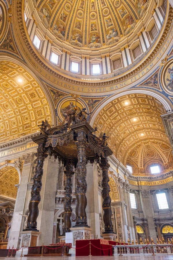 Inside View of Saint Peter S Basilica in Rome, Italy. Editorial Image ...