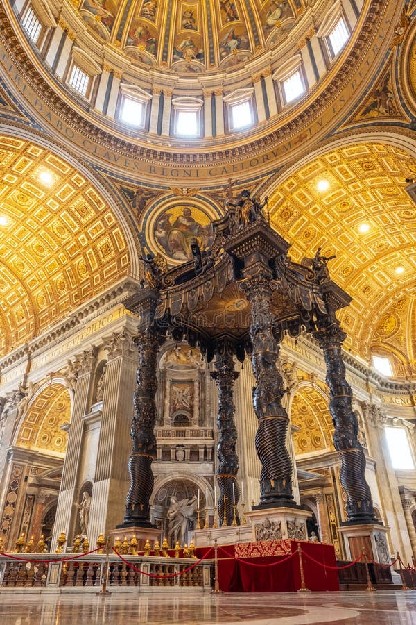 Inside View of Saint Peter S Basilica in Rome, Italy. Editorial Image ...