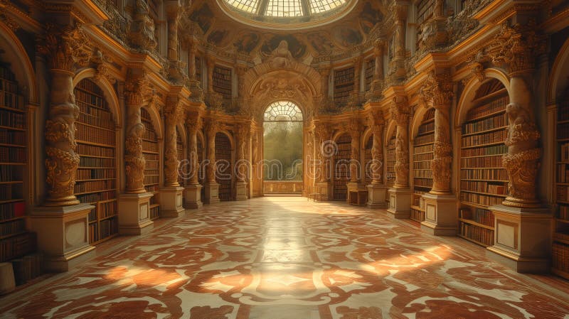 Vatican Library Interior Version Stock Illustration - Illustration of ...