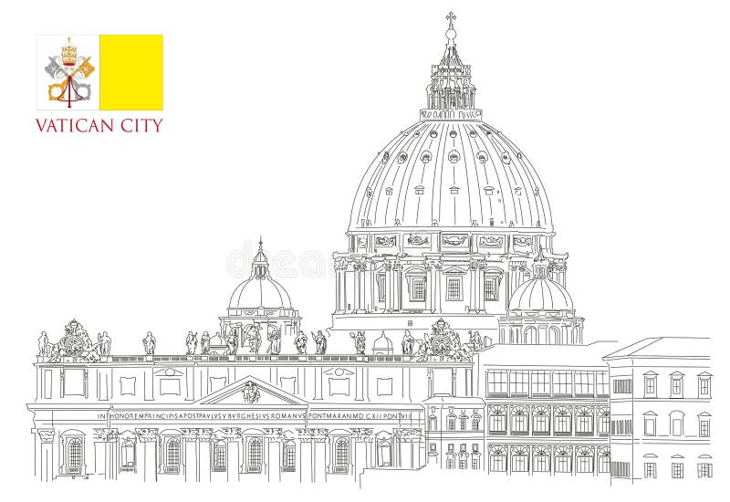 Vatican Minimal Vector Illustration on White Background Stock Vector ...