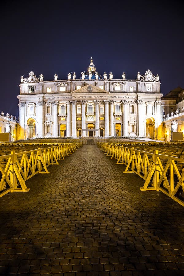 Vatican at night editorial photo. Image of europe, sunset - 186610606