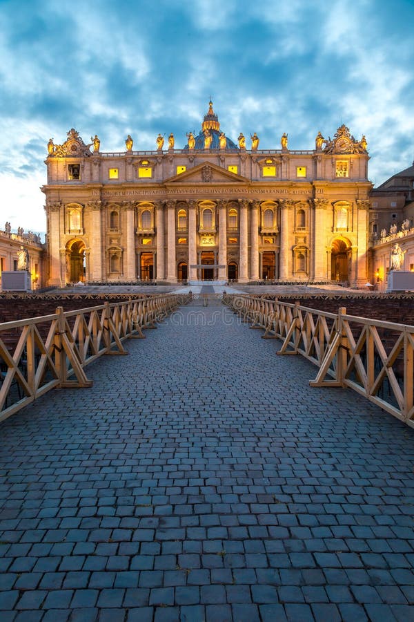 Vatican at night editorial stock image. Image of exterior - 187907439