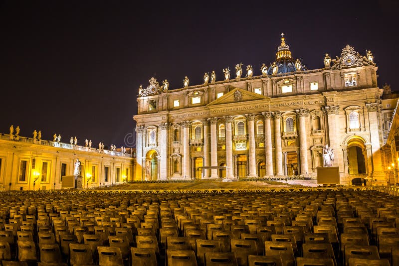 Vatican at night editorial photography. Image of travel - 187917802