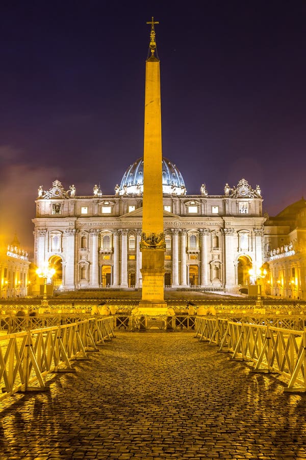 Vatican at night editorial photo. Image of religion - 187936486