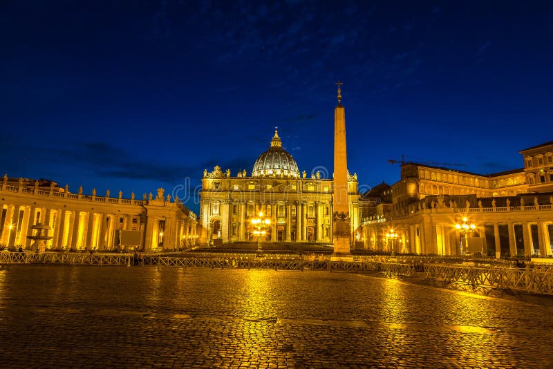 Vatican at night editorial image. Image of ancient, illuminated - 190371165
