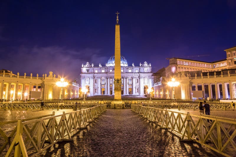 Vatican at night editorial photography. Image of religion - 190382082