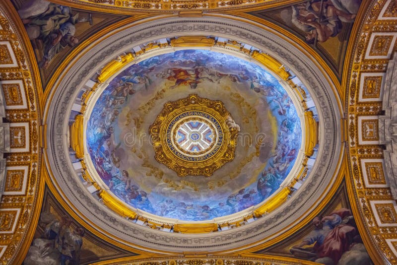 Vatican - October 2022: Ceiling Decoration of St. Peter`s Basilica ...