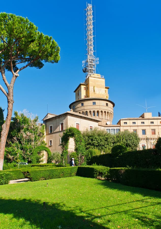 Vatican Radio Station and Vatican Gardens Stock Photo - Image of lawn ...