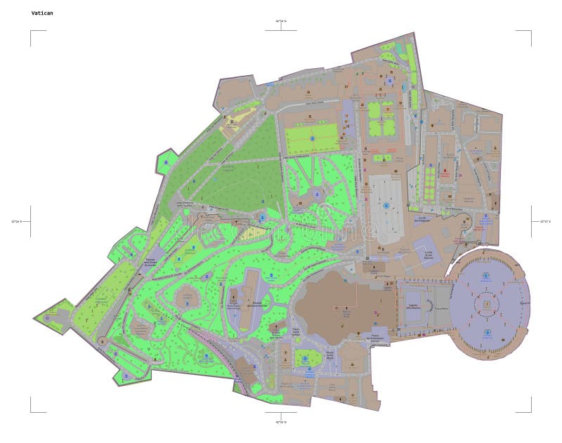 Vatican Shape on White. Topo Standard Stock Illustration - Illustration ...