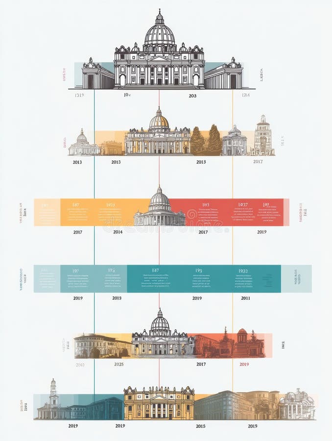 Vatican Timeline Showcasing Significant Events and Architectural ...