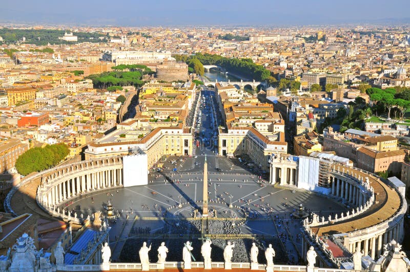 Aerial View of the Saint Peter`s Square in Vatican City Stock Image ...