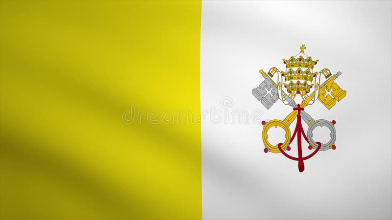 Vatican Waving Flag 2D Animation on Green Screen Background. Looping ...