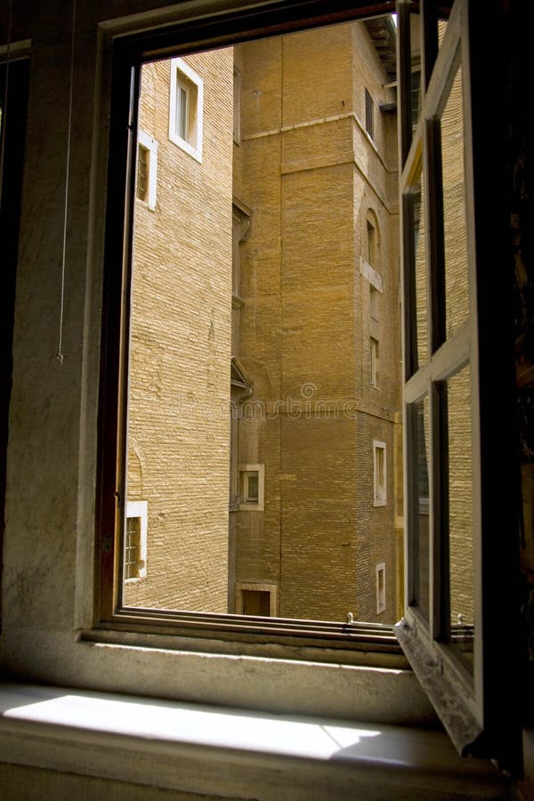 Vatican Window Residence Courtyard Rome Architecture Stock Photo ...