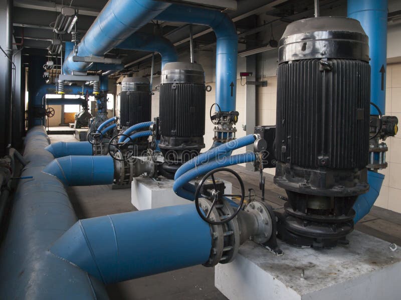 Vattenpump Med Stora Elektriska Motorer Fotografering för Bildbyråer ...