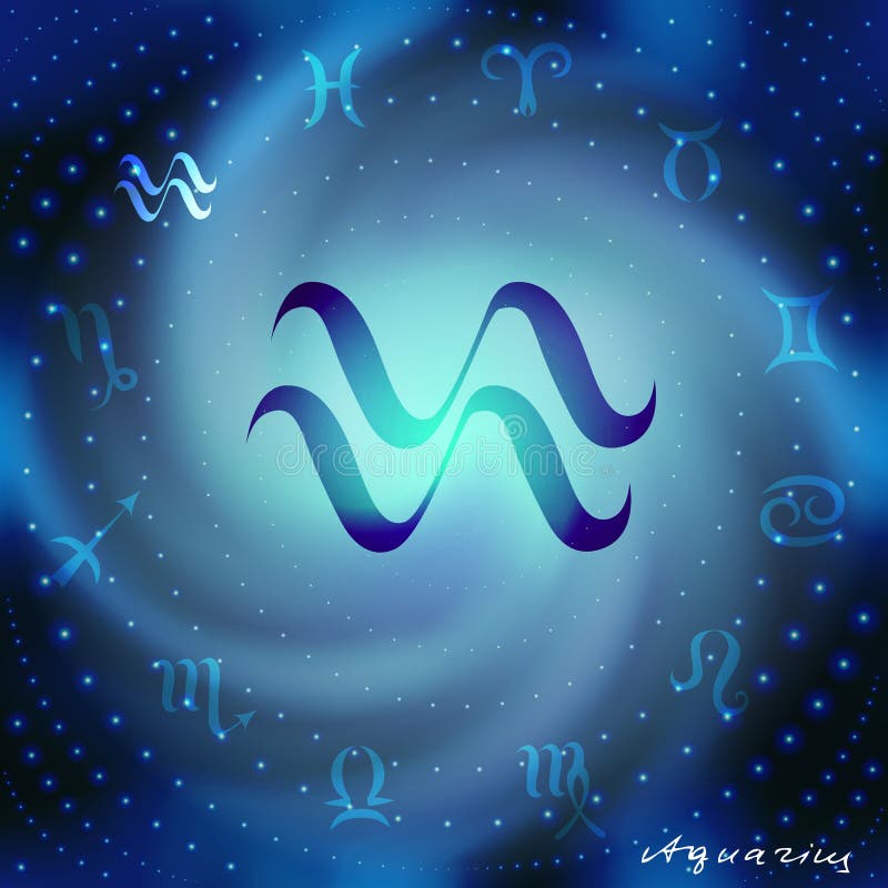 Vattumannensymbol vektor illustrationer. Illustration av predestination ...