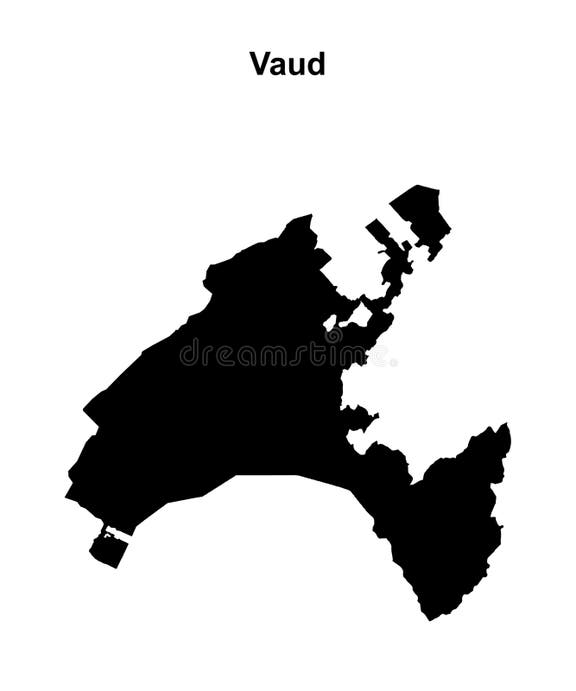 Vaud outline map stock vector. Illustration of detailed - 360656161