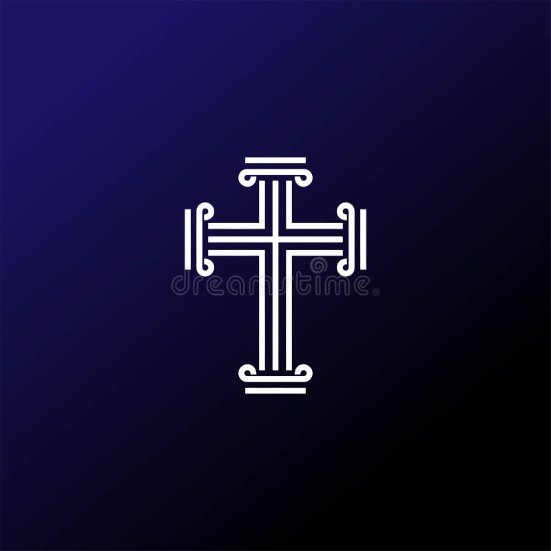 Modern Christian Cross Logo Design Vector Stock Vector - Illustration ...