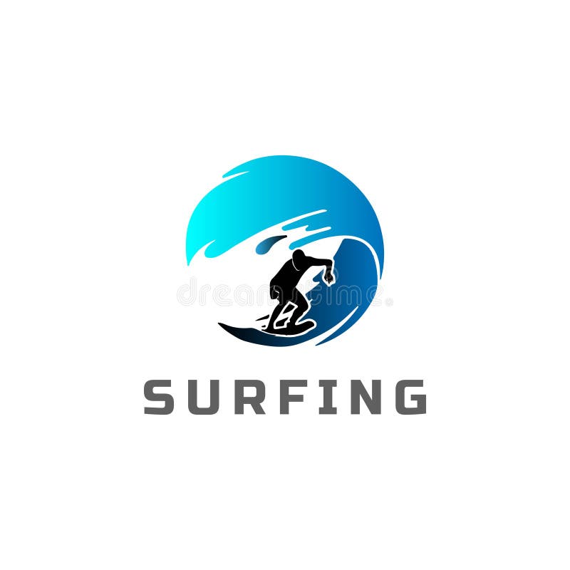 Wave Surf Surfer Surfing Sport Club Logo Design Vector Stock Vector ...