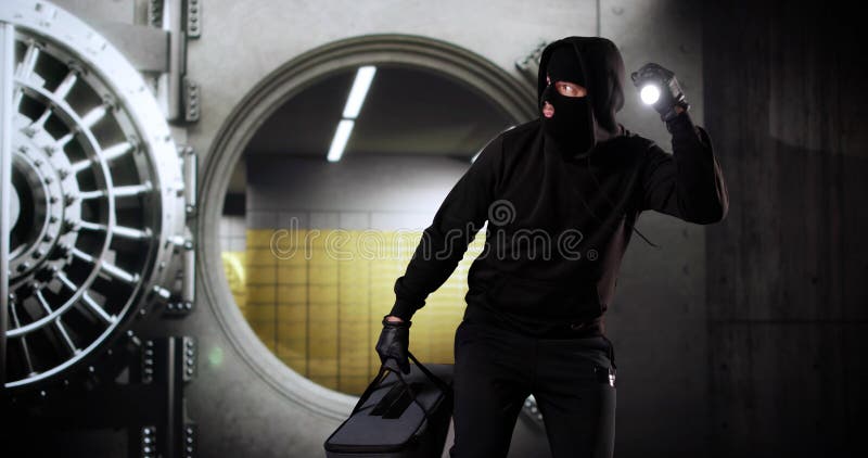 Vault Bank Robbery by Thief Stock Photo - Image of latino, protection ...