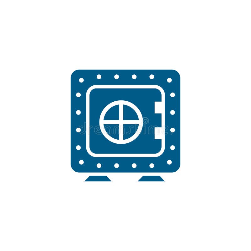 Vault Blue Icon on White Background. Blue Flat Style Vector ...