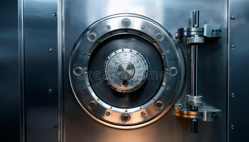 Vault Door with a Combination Lock Inside. Generative AI Stock Image ...
