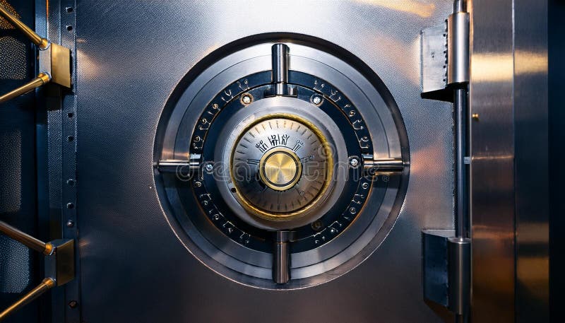 Vault Door with a Combination Lock Inside. Generative AI Stock Photo ...
