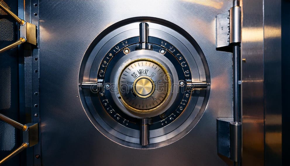 Vault Door with a Combination Lock Inside. Generative AI Stock Photo ...