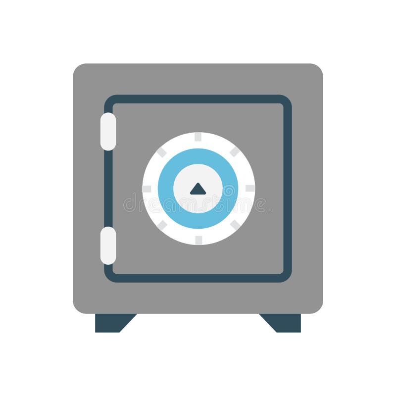 Vault flat vector icon stock vector. Illustration of metal - 157472127
