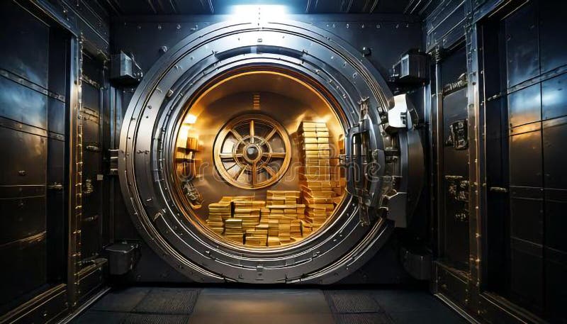 Secure Vault Open Door Gold Bars Inside Stock Photos - Free & Royalty ...