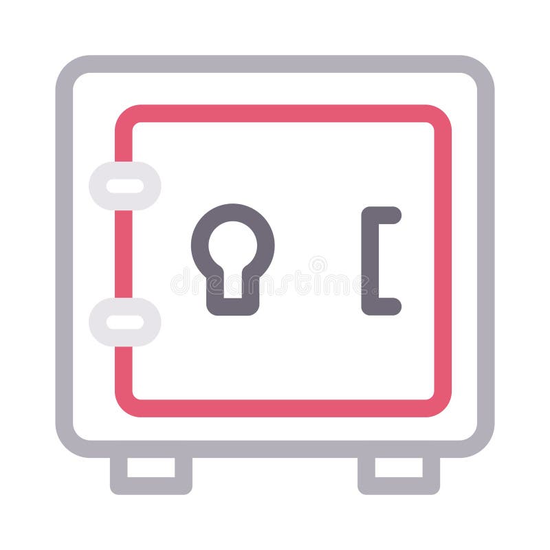 Vault Colour Line Vector Icon Stock Vector - Illustration of pack ...