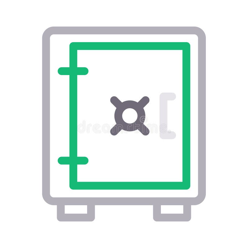 Vault Colour Line Vector Icon Stock Vector - Illustration of locked ...