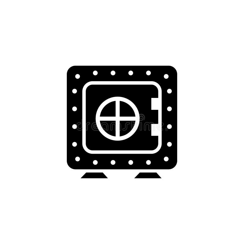 Vault Line Blue Icon on White Background. Blue Flat Style Vector ...