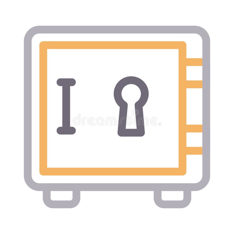 Vault Vector Color Line Icon Stock Illustration - Illustration of ...