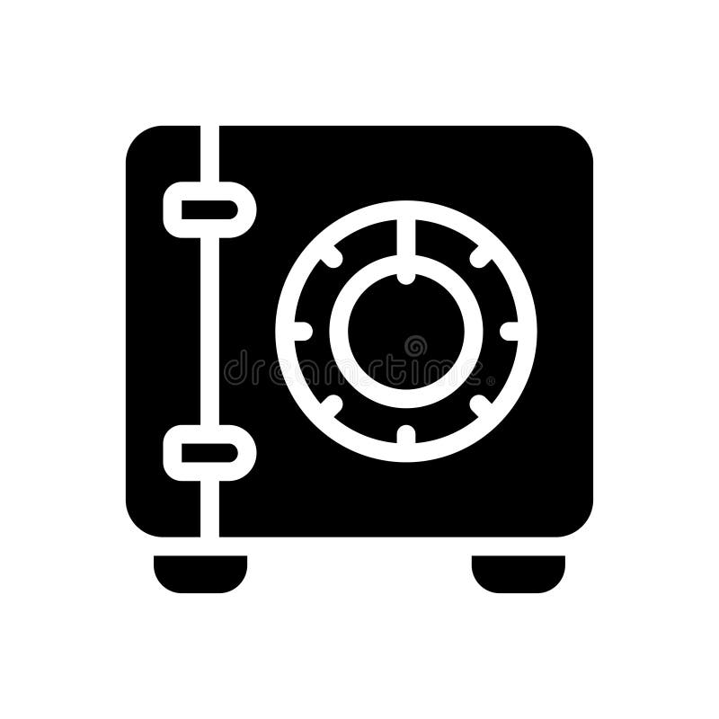Vault Glyph Flat Vector Icon Stock Vector - Illustration of finance ...